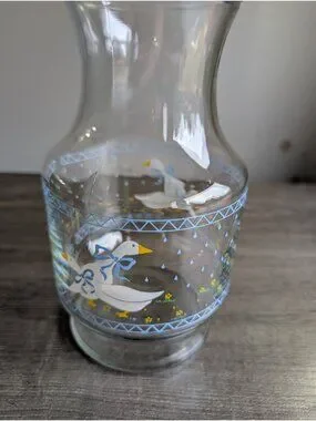 Anchor Hocking | Accents | Vintage Country Goose Carafe Jar Vase Blue ...
